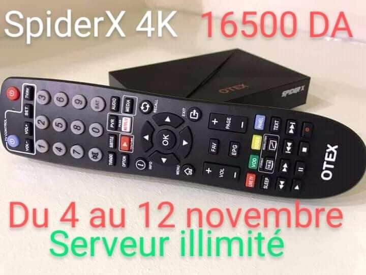العرض التروجي لشركة Otex_DZ لجهاز spider x 4k ابتداء من 2021/11/04